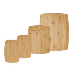 farberware 4-piece reversible bamboo cutting and charcuterie board set, assorted size