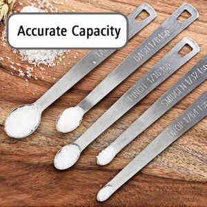 BERYLER 1/8 Teaspoon Single Measuring Spoon, 1/8 tsp Small Measuring Spoon Only, Individual Tiny Measuring Spoons, Long Handle Stainless Mini Measuring Spoons for Cooking, Fits in Spice Jar (Dash)