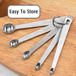 BERYLER 1/8 Teaspoon Single Measuring Spoon, 1/8 tsp Small Measuring Spoon Only, Individual Tiny Measuring Spoons, Long Handle Stainless Mini Measuring Spoons for Cooking, Fits in Spice Jar (Dash)