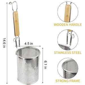 MyLifeUNIT Pasta Strainer, 2 Pack Stainless Steel Mesh Spider Strainer for Pasta, Noodle, Dumpling (4.54"D x 6.1"H)