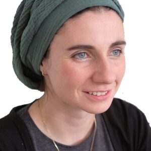 Jewish Head Covering Beret Head Wrap Adjustable Head Scarf Breathable Light Cotton Cancer Headwear for Women Israeli Tichel  (Green)