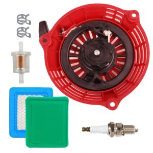 hifrom gcv160 recoil pull starter start air filter kit compatible with honda gcv135 gcv160 gc135 gc160 en2000 en2500 parts