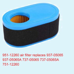 Fremnily 951-12690 Oil Filter 951-12260 Air Filter for MTD Engine 178-L0 178-L0-11 178-LU 4P90HU 4P90HUA 4P90HUB 4P90JHA 4P90JT 4P90JU 4P90JUA 4P90JUB 4P90JUC 4P90M0 4P90MU 4P90MUA 4P90MUB 4P90MUC