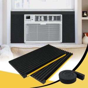 powrocket window air conditioner foam insulated panels, 17" h x 9" w x 7/8" t window ac side panel kit with air conditioner foam insulating strip,3.2 ft x 1 roll