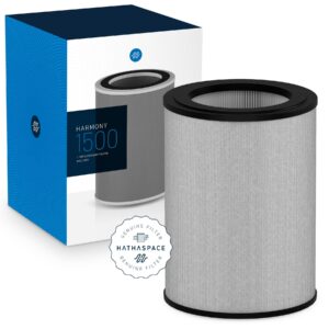 hathaspace harmony 1500 certified replacement filter for hse1500 air purifier, h13 true hepa, 1 pack