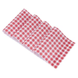 naturalabel 100 pcs wax paper, 12" x 7.5" red and white checkered greaseproof paper,wax paper sheets for food,rave party bbq picnic party deli paper