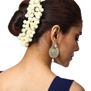 Artificial Jasmine Garland,Jasmine Gajra,Mullapoove mala with Real Jasmine Fragrance, As Used for Hair Accessory for Women and Girls,Length - 90 cm, Cream Color