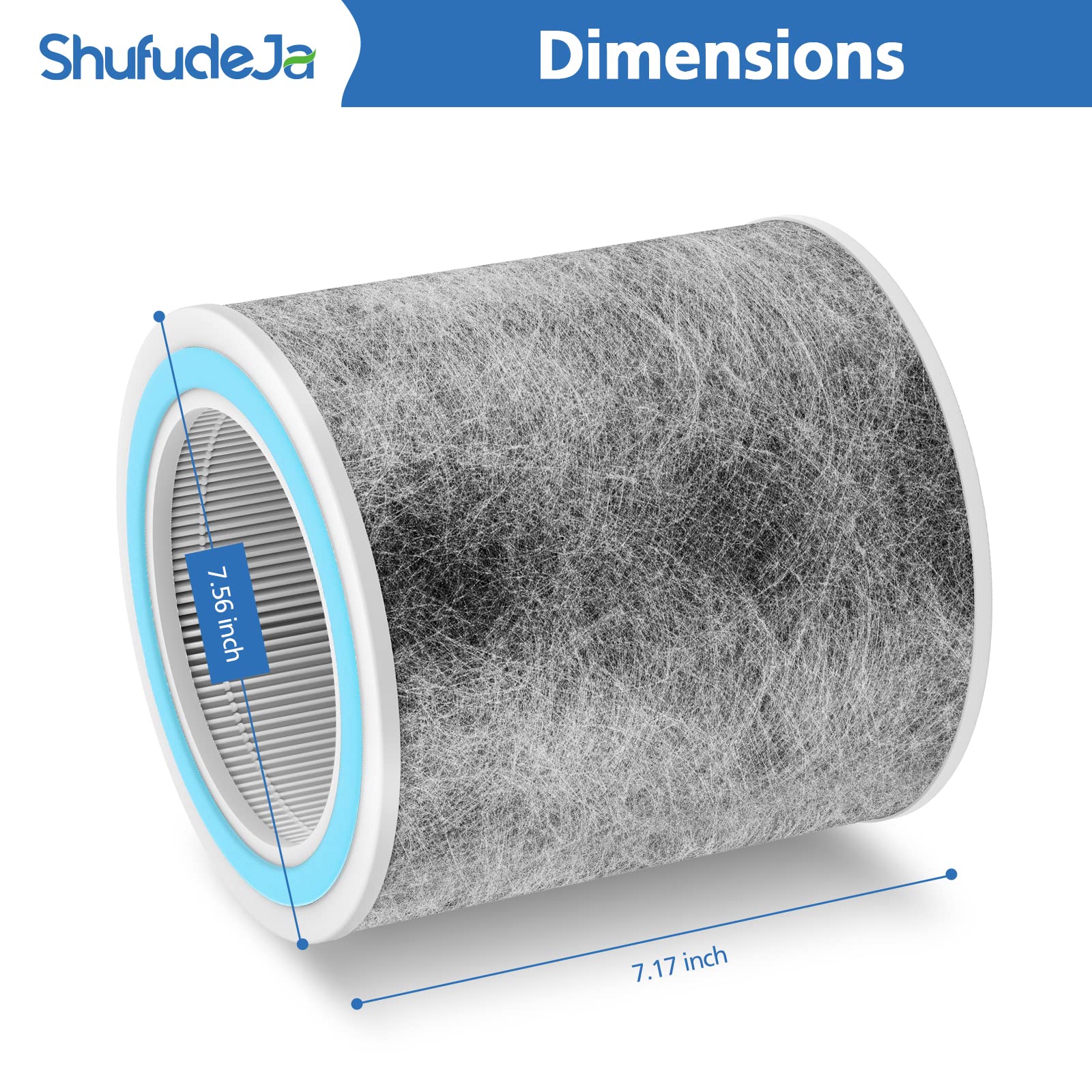 2 Pack HP102 Replacement Filter, Compatible with Shark HP102 & HP102PET & HC452 & HP132 & HC450 & HC451 & HC455, True HEPA for 99.97% of Particles, Compare Part #HE1FKPET, HE1FKBAS