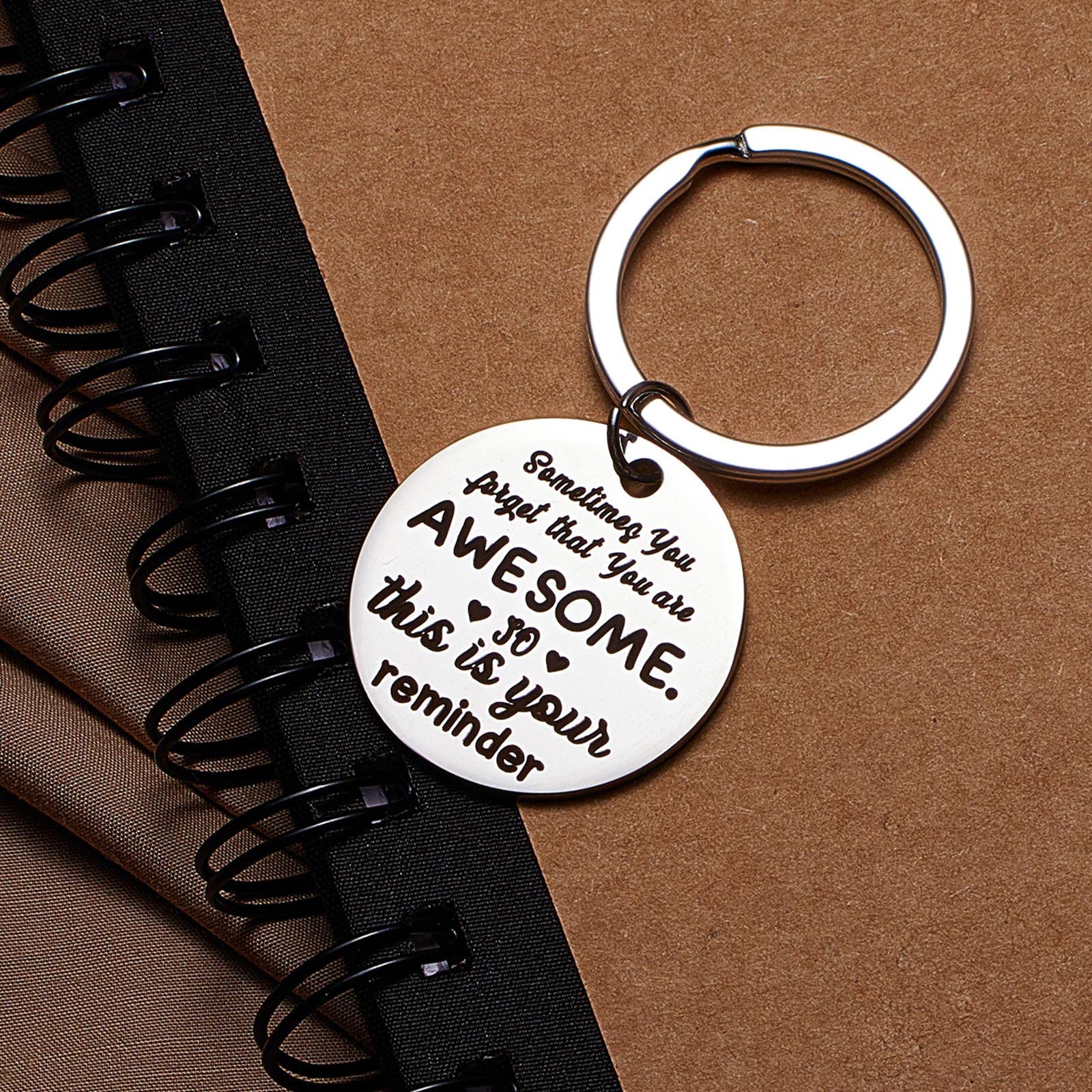 6 Pcs Inspirational Keychain Friendship Employee Appreciation Gift Coworker Gifts Teamwork Sometimes You Forget You're Awesome Best Friend Keychain Funny Gift for Women Men Birthday Graduation