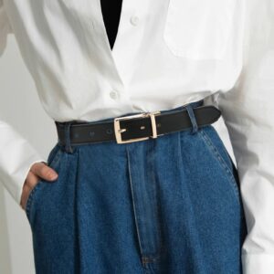 Reversible Belt for Women, CR 1.25" Womens Leather Belt for Jeans Pants - 2 Styles in One Belt