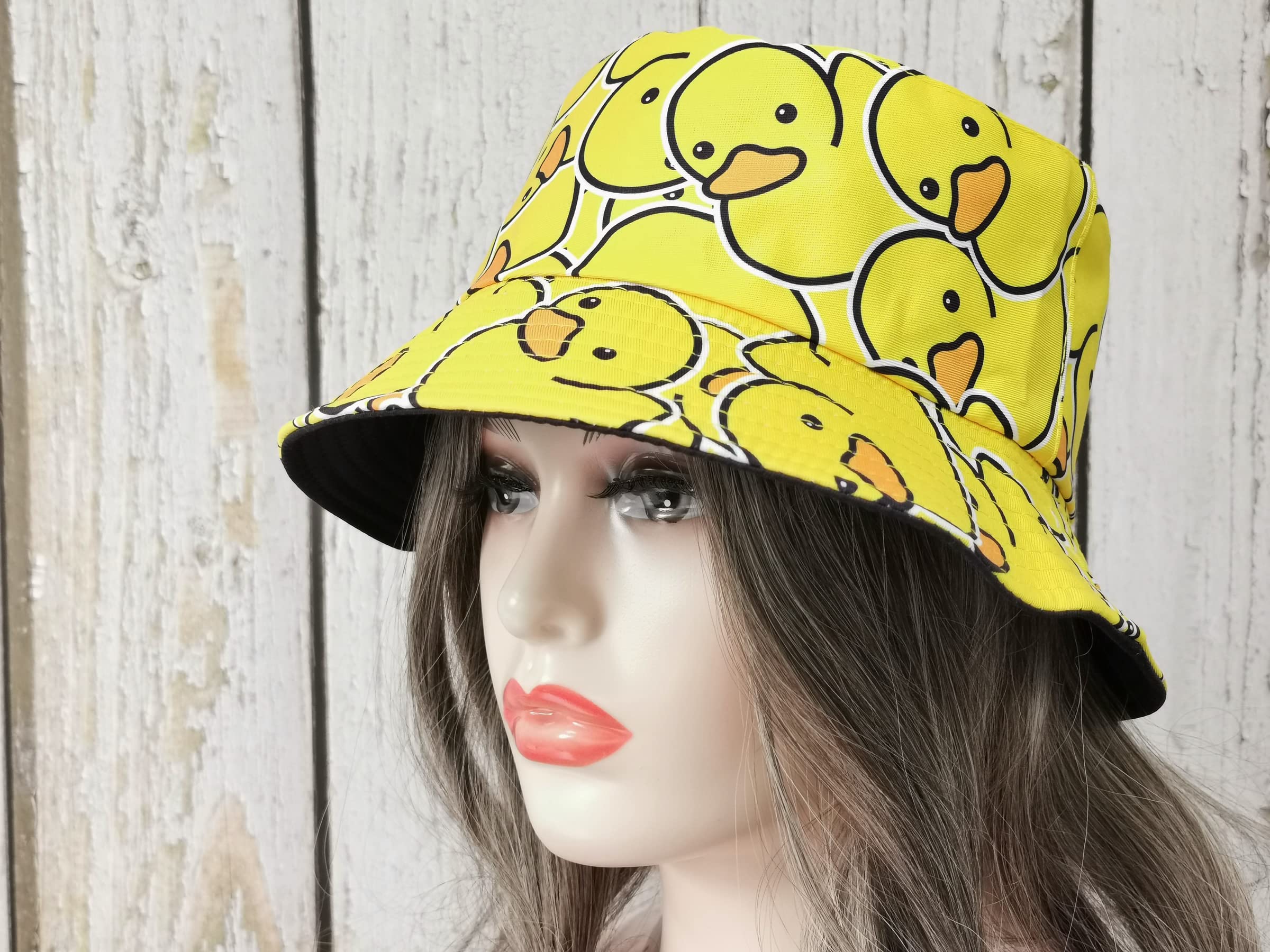 Enodtter Yellow Duck Bucket Hat for Men Women Teen Girl, Packable Reversible Printed Sun Hats, Fisherman Outdoor Summer Travel Beach Caps