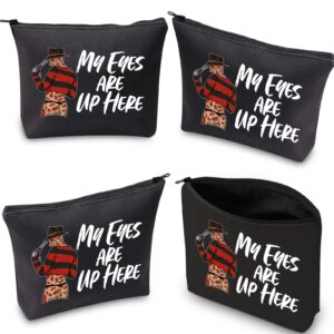 WZMPA Horror Movie Cosmetic Makeup Bag Horror Movie Inspired Gift My Eyes Are Up Here Zipper Pouch Bag For Women Girls (Eyes Up Here)