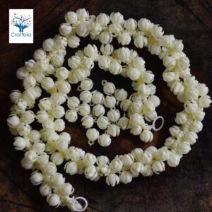 Artificial Jasmine Garland,Jasmine Gajra,Mullapoove mala with Real Jasmine Fragrance, As Used for Hair Accessory for Women and Girls,Length - 90 cm, Cream Color