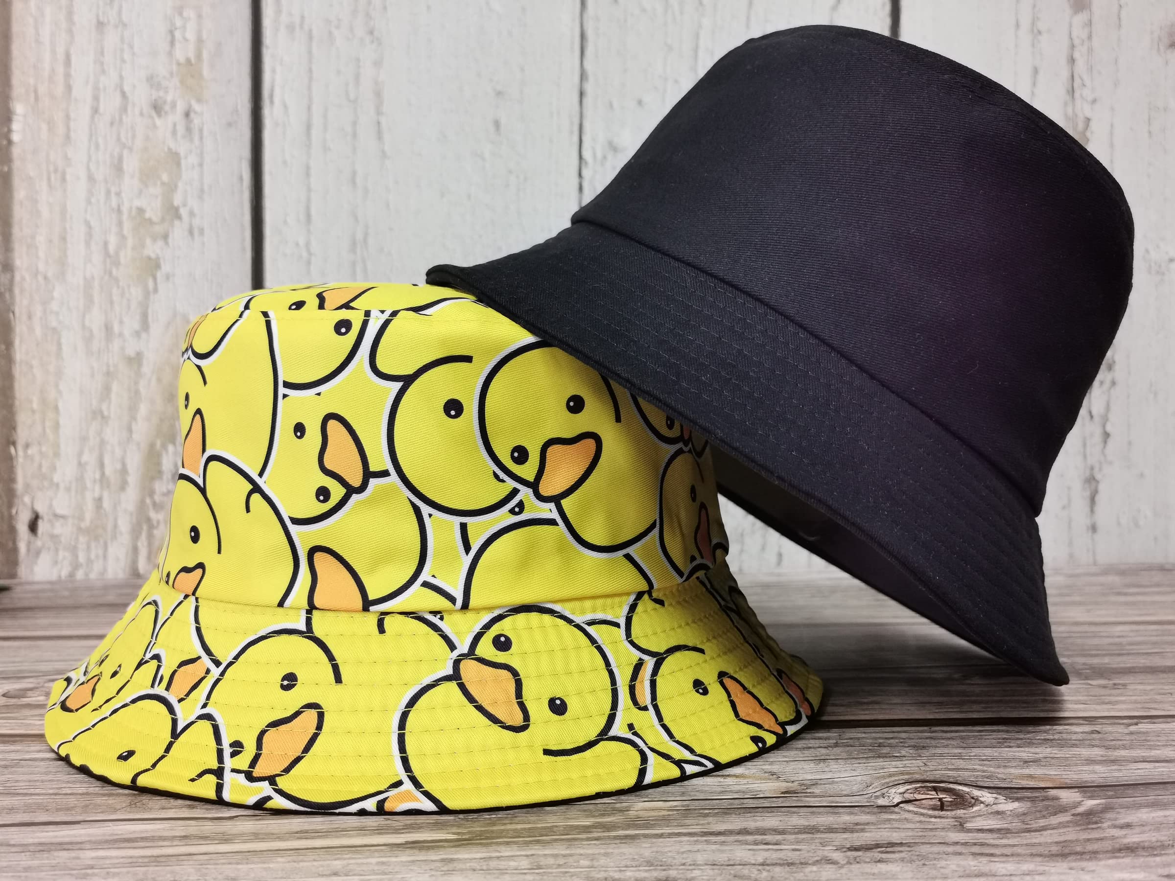 Enodtter Yellow Duck Bucket Hat for Men Women Teen Girl, Packable Reversible Printed Sun Hats, Fisherman Outdoor Summer Travel Beach Caps