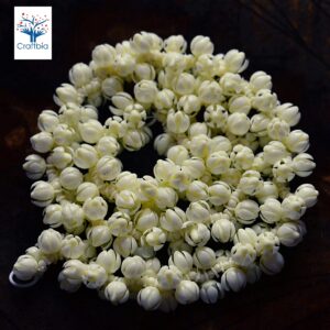 Artificial Jasmine Garland,Jasmine Gajra,Mullapoove mala with Real Jasmine Fragrance, As Used for Hair Accessory for Women and Girls,Length - 90 cm, Cream Color