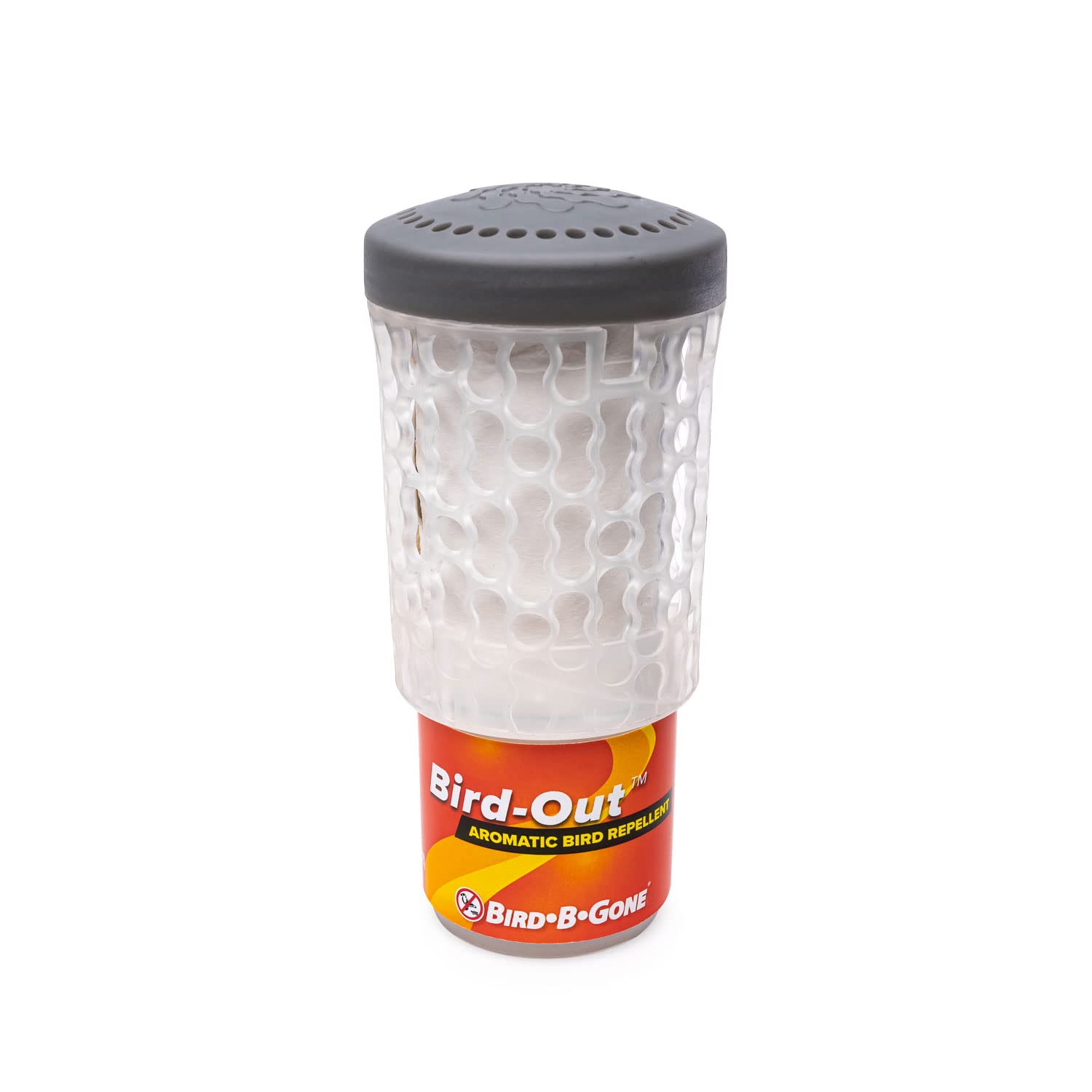 Bird B Gone - Bird-Out Aromatic Bird Repellent Refill Cartridge - Lasts 60 Days - Humane Bird Deterrent Covers 8,000 cu ft (20'x20'x20') - for Patios, Decks, Yards, Etc - Easy & Discreet Solution