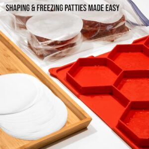 Hamburger Patty Storage Containers - 8 in 1 Hamburger Patty Maker, Burger Mold Hamburger Press - Non-Stick Hamburger Storage Containers, Dishwasher Safe Silicone Burger Mold