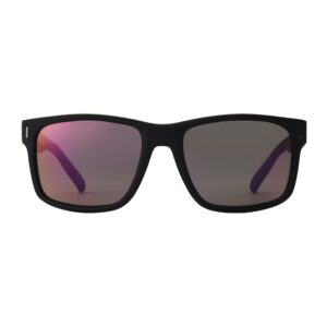 Panama Jack Women's Polarized Purple-Red Mirror Wrap Sunglasses, Black, 62