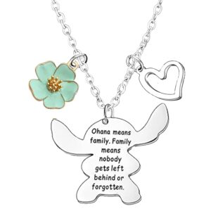 stitch gifts for friends women ohana means family necklace friendship birthday gifts jewellery bestie necklace(ohana)