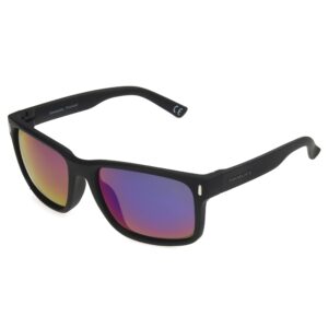 panama jack women's polarized purple-red mirror wrap sunglasses, black, 62