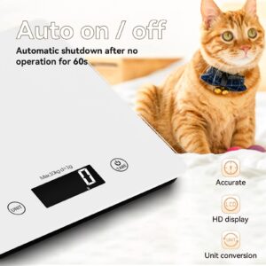 Digital Small Animals Scales for Weighing with Tape Measure, Detachable Tray Puppy Whelping Scale with High Precision Weigh Your Kitten, Rabbit, Multifunction Scales for Small Dogs Cats Crawl Pet