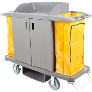 housekeeping cart/lodging hotel large locking three shelf commercial premium housekeeping cart with hanging bags commercial housekeeping janitor cart cart cleaning carts on wheels hotel