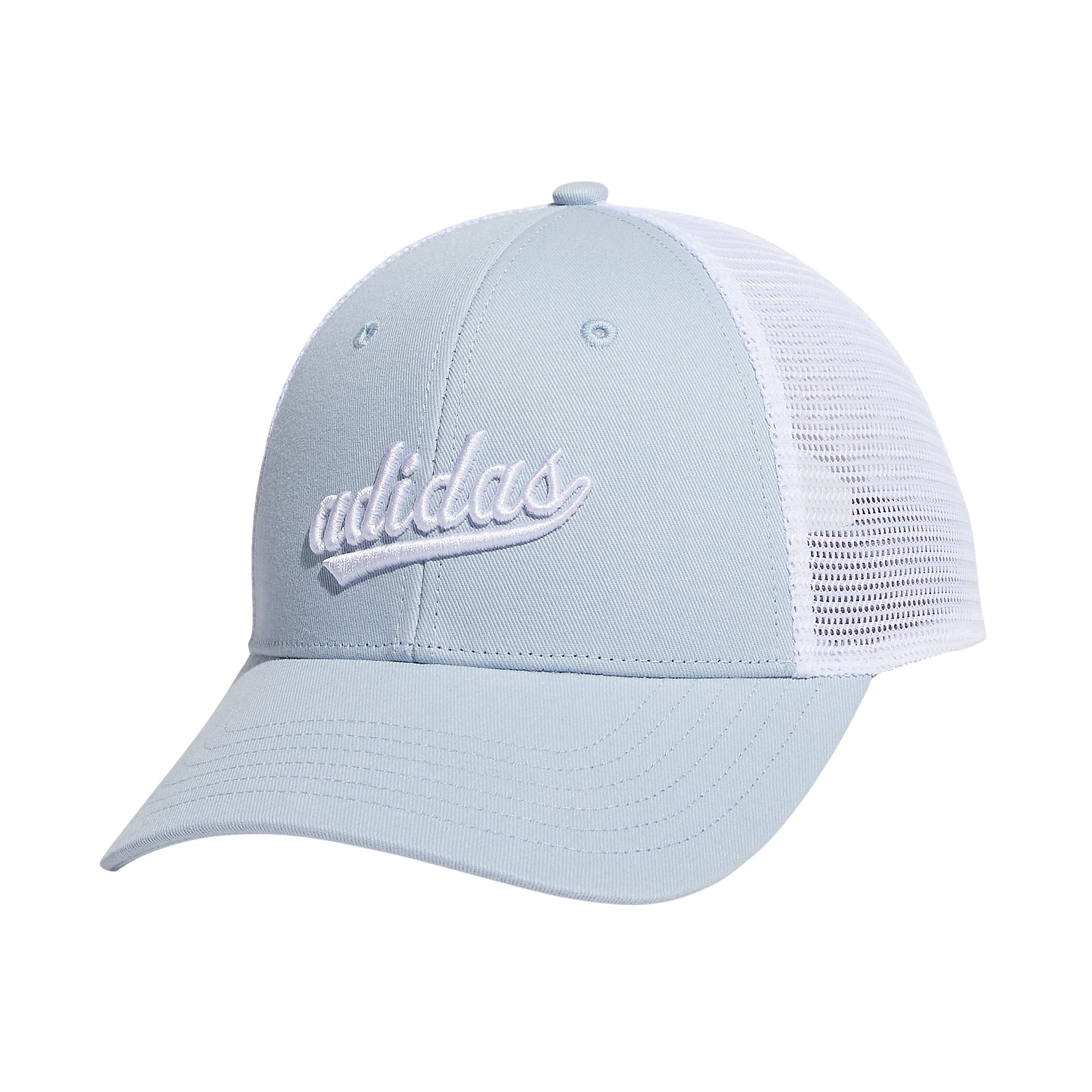 adidas Women's Mesh Trucker Hat, Wonder Blue/White, One Size