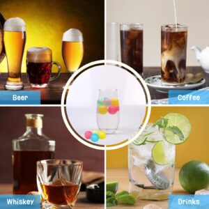 Reusable Ice Cube with Lid and Bin, Plastic Ice Cubes Round for Drinks BPA Free, Refreezable Ice Balls for Whiskey, Vodka, Coffee, Beer or Wine - Party Supplies for Boys, Girls, Kids/Adults 24 Pack