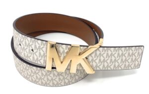 michael kors signature reversible buckle 558732 belt (vanilla, large)