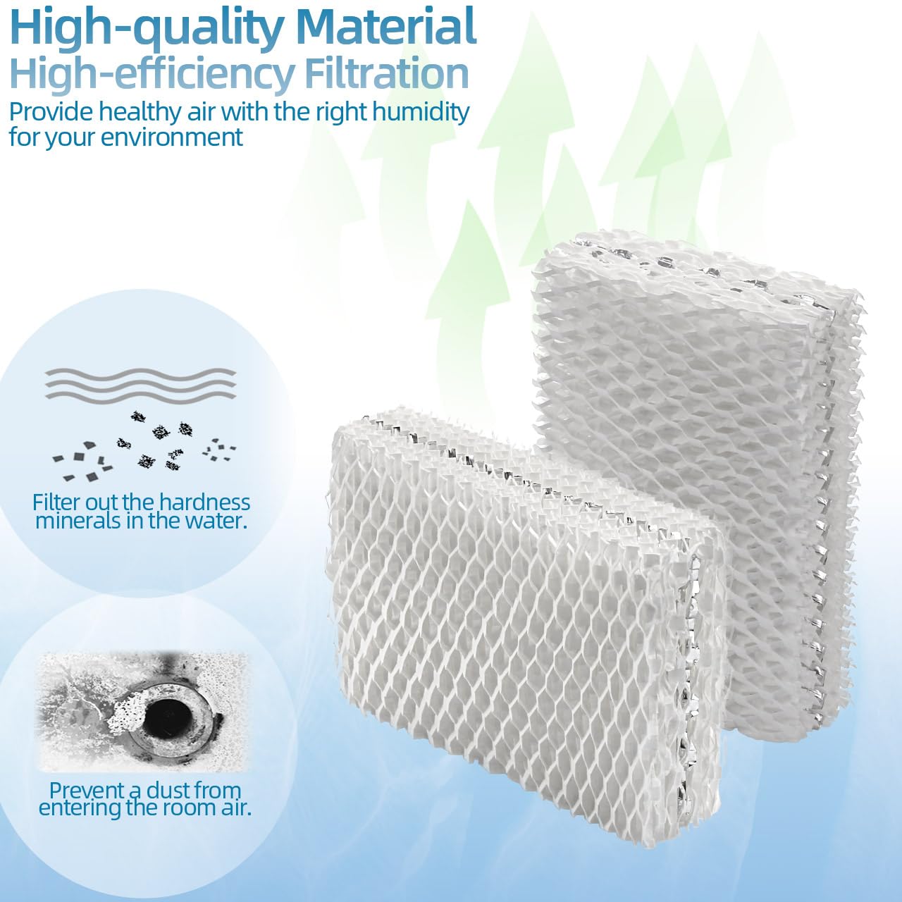 Alocs WF813 Humidifier Filter Replacement for Relion - RCM832 RCM-832N Procare PCWF813 Protec WF813 Equate EQ-2119-UL EQWF813 Cool Mist Humidifiers Wick Filters (Pack of 4)