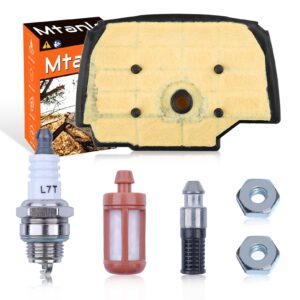 mtanlo tune up air filter bar nut spark plug kit for stihl ms201t ms201 11451401900, air filter cleaner, fuel filter, bar nut, oil filter, spark plug.