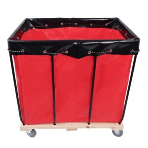 bisupply heavy duty laundry basket truck - large 400lb / 12 bushel basket industrial rolling laundry cart on wheels