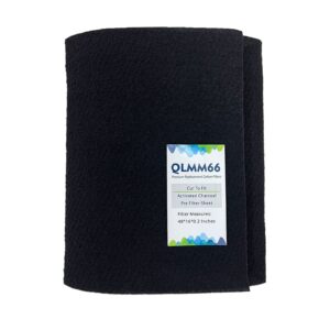 qlmm66 carbon fabric filter 16" x 48" x 0.2" (1 pack) replacement activated charcoal hepa ac vent filter carbon air pre filter fabric sheet carbon pad