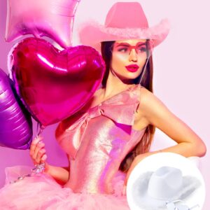 20 Pieces Cowboy Cowgirl Hats Pink Heart Shaped Sunglasses for Women Western Party Wedding Party