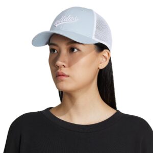 adidas Women's Mesh Trucker Hat, Wonder Blue/White, One Size