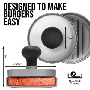 Shop Square Burger Press Patty Maker with 100 Patty Papers - Non-Stick Hamburger Patty Maker with Parchment Paper Included - Hamburger Patty Press for BBQ, Beef, Veggie Burgers - Food Grade Material