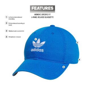 adidas Originals Women's Relaxed Fit Adjustable Strapback Cap, BrightBlue/White, One Size