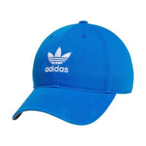 adidas originals women's relaxed fit adjustable strapback cap, brightblue/white, one size