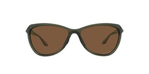 oakley women's oo9222 pasque aviator sunglasses, matte olive ink/prizm bronze, 60 mm