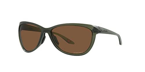 Oakley Women's OO9222 Pasque Aviator Sunglasses, Matte Olive Ink/Prizm Bronze, 60 mm