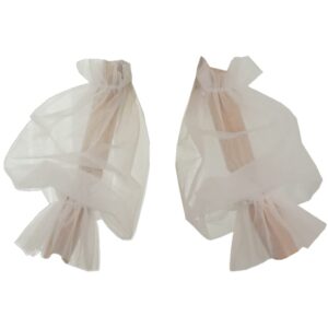 removable puff sleeves for wedding dress tulle detachable sleeves add on wedding gift bridal accessories (ivory)