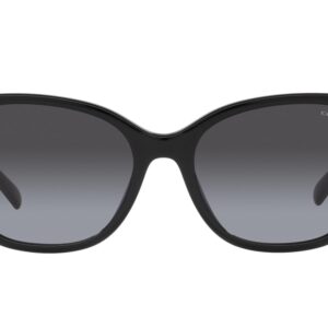 Coach HC8349U Universal Fit Sunglasses, Black/Grey Gradient, 56 mm