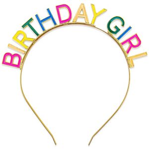 happy birthday crown rainbow 'birthday girl' alloy colorful headband birthday headpiece for party decorations and women girls birthday gift