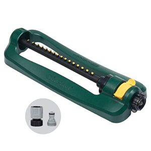 melnor 65148amz turbotek oscillating sprinkler, 2,800 sq. ft., quick connect bundle, 16 precision nozzle, green, yellow