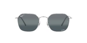 ray-ban rb3694 jim square sunglasses, silver/blue mirrored gradient polarized, 53 mm