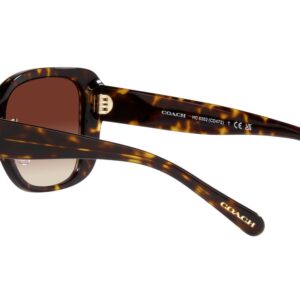 Coach HC8352 Sunglasses, Dark Tortoise/Dark Brown Gradient, 54 mm