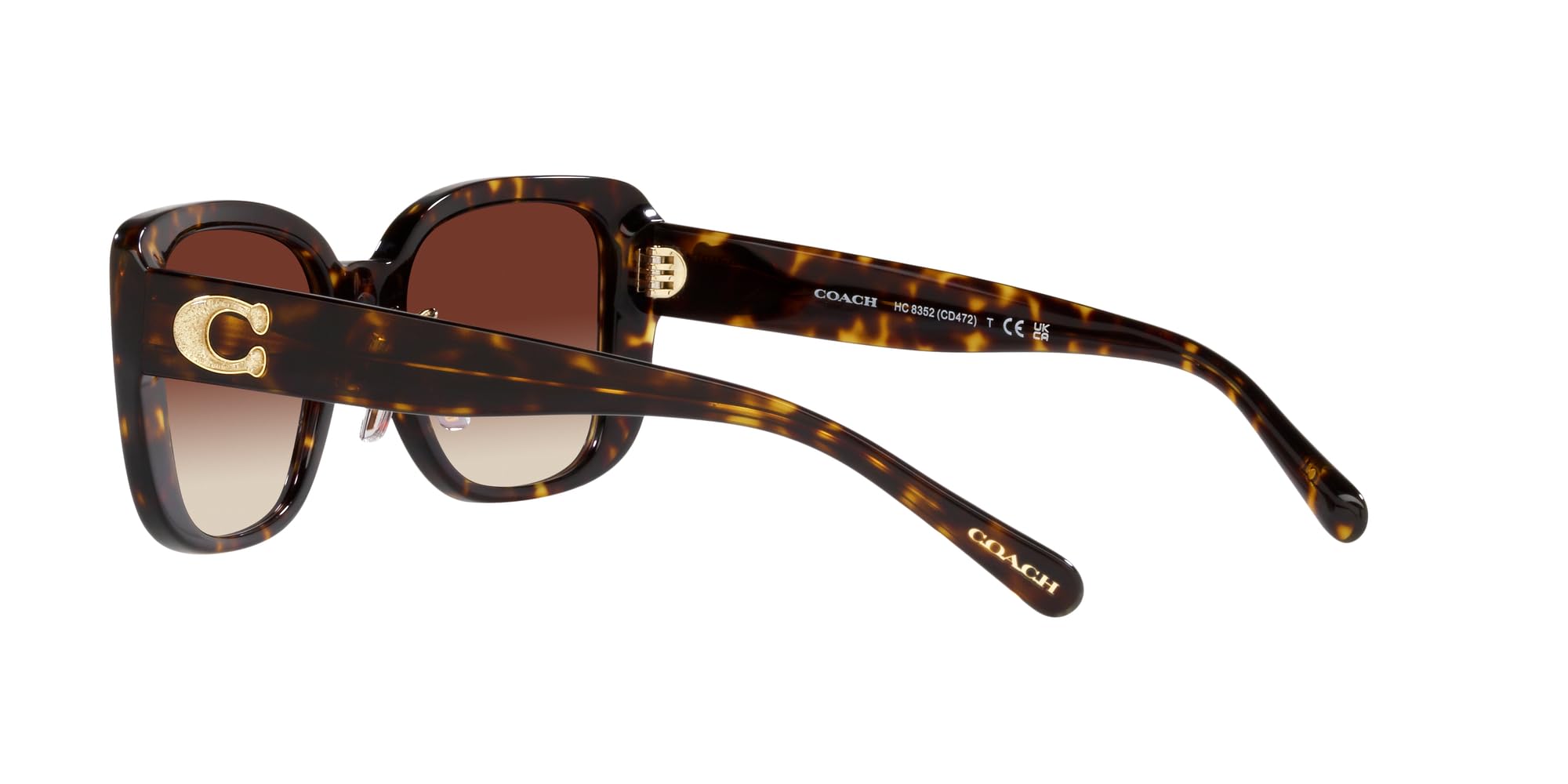 Coach HC8352 Sunglasses, Dark Tortoise/Dark Brown Gradient, 54 mm