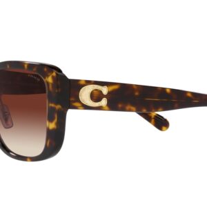 Coach HC8352 Sunglasses, Dark Tortoise/Dark Brown Gradient, 54 mm