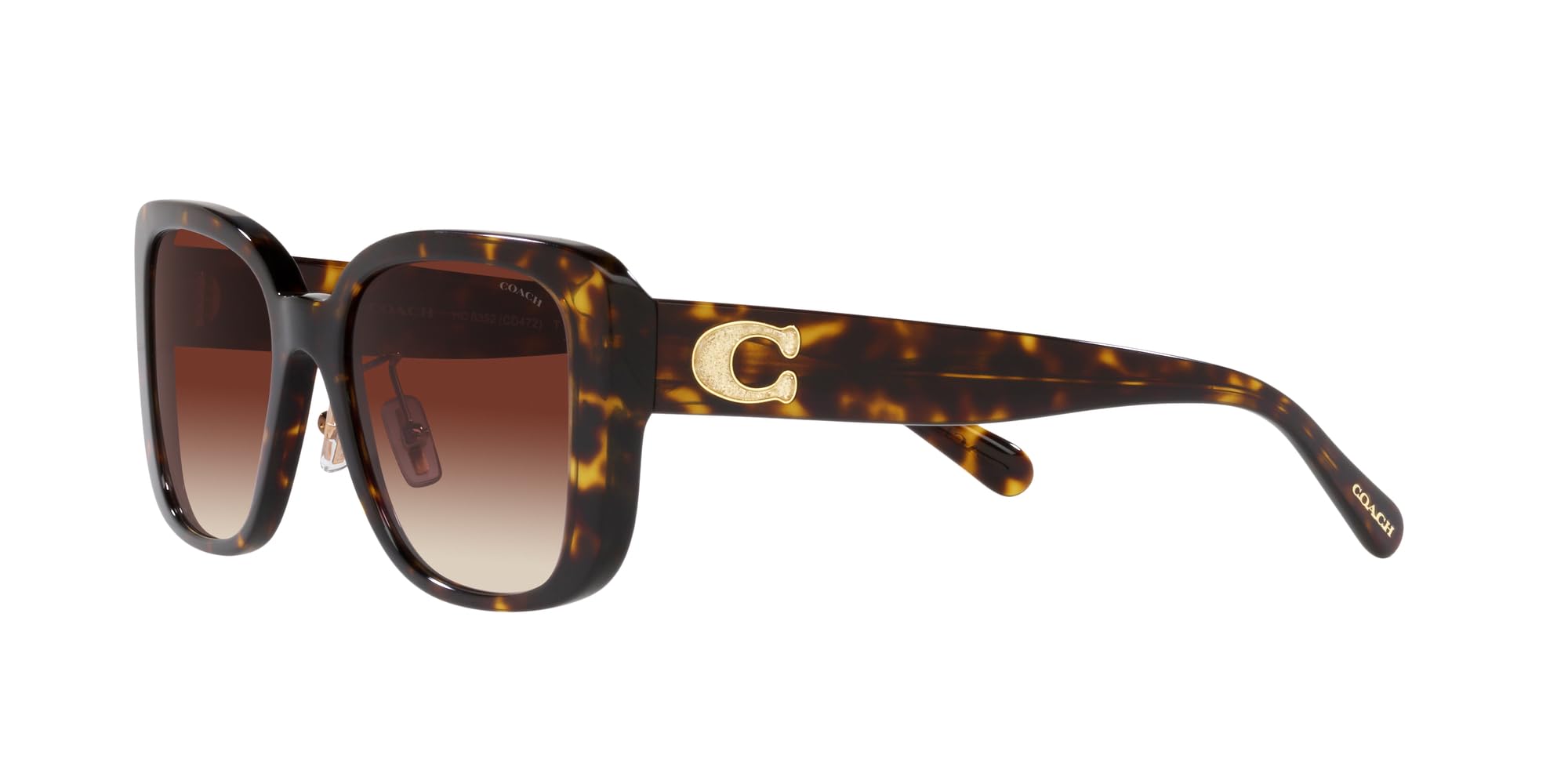 Coach HC8352 Sunglasses, Dark Tortoise/Dark Brown Gradient, 54 mm