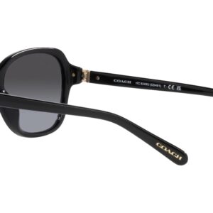 Coach HC8349U Universal Fit Sunglasses, Black/Grey Gradient, 56 mm